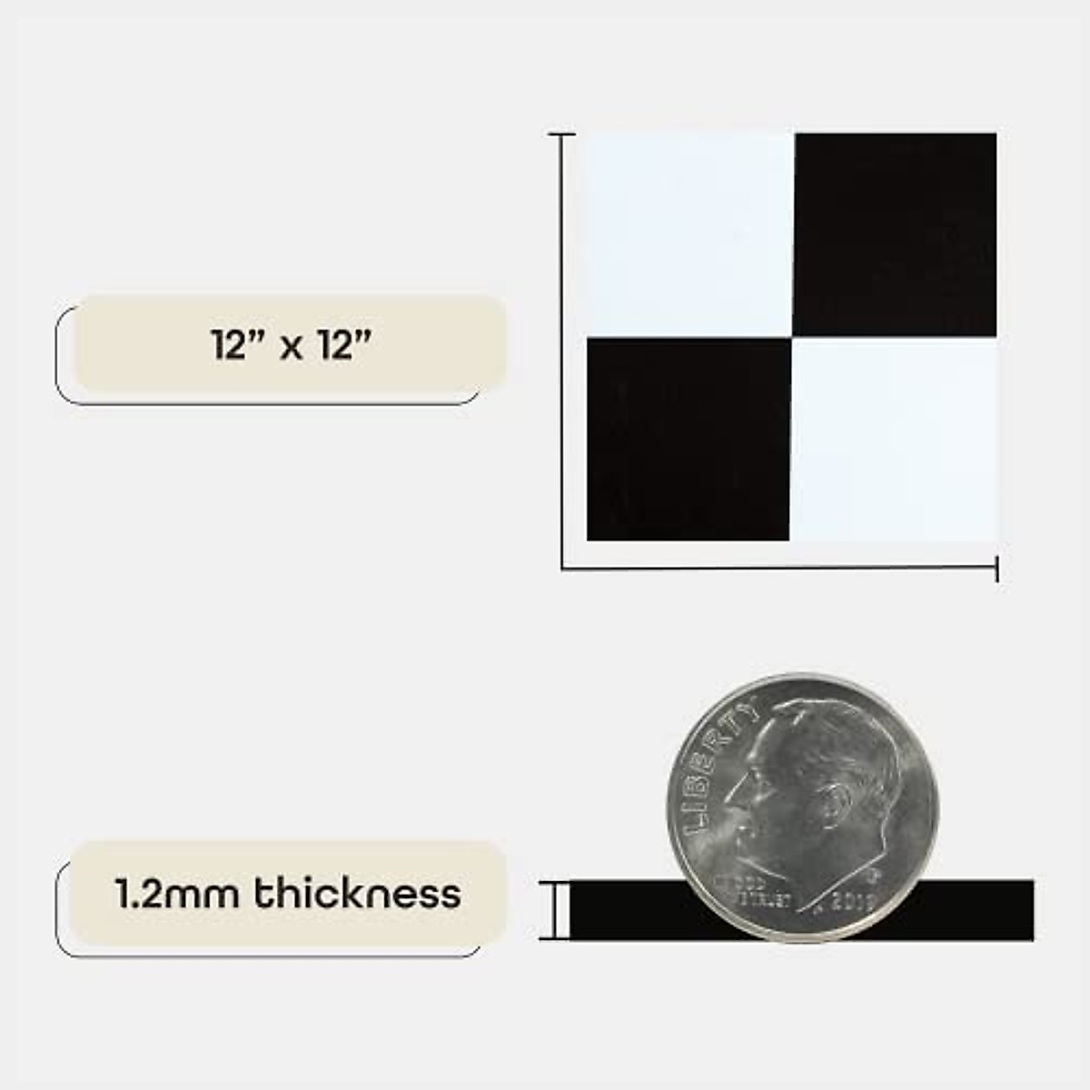 Sterling Self Adhesive 12-Inch Vinyl Floor Tiles, 20 Tiles - 12" x 12", Black and White Pattern - Peel & Stick, DIY Flooring for Kitchen, Dining Room, Bedrooms & Bathrooms by Achim Home Decor