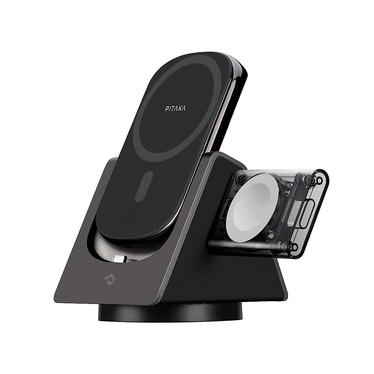 PITAKA 3 in 1 Charging Station, Apple Charging Station for iPhone 16/15/14/13/12, Air Pods Pro/3/2, and Apple Watch with Portable Magsafe Battery Pack [MagEZ Slider 2]