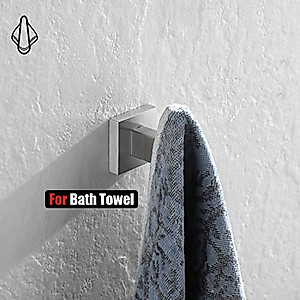 JQK Bathroom Towel Hook, Coat Robe Clothes Bath Wall Hooks for Kitchen Garage, 2 Pack Brushed Finish, TH230-BN-P2