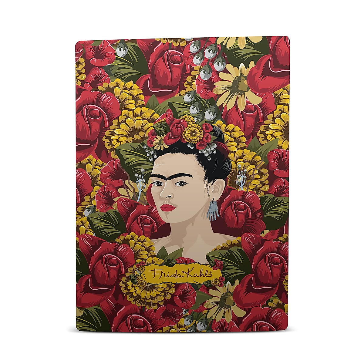 Head Case Designs Officially Licensed Frida Kahlo Portrait Pattern Floral Matte Vinyl Faceplate Sticker Gaming Skin Case Cover Compatible with Sony Playstation 5 PS5 Digital Edition Console