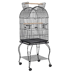 Yaheetech 59-inch Dome Open Top Large Medium Parrot Bird Cage On Stand for Sun Parakeets Conures Quaker Parrot Rolling Cockatiel Bird Cage