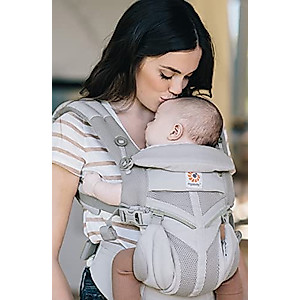 Ergobaby Omni 360 All-Position Baby Carrier for Newborn to Toddler with Lumbar Support & Cool Air Mesh (7-45 Lb), Pearl Grey