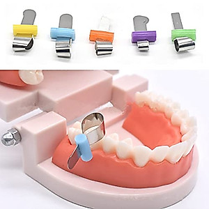 20 Pcs Dental Matrices Matrix Bands Stainless Steel Forming Sheet with Positioning Filling Tool Blue