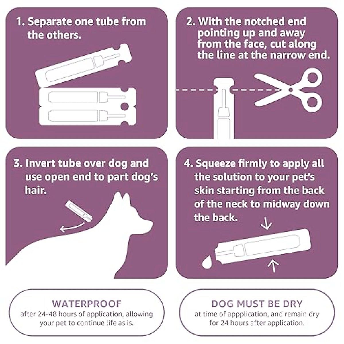 Amazon Basics Flea and Tick Topical Treatment for Large Dogs (45-88 pounds), Unscented, 3 Count (Previously Solimo)