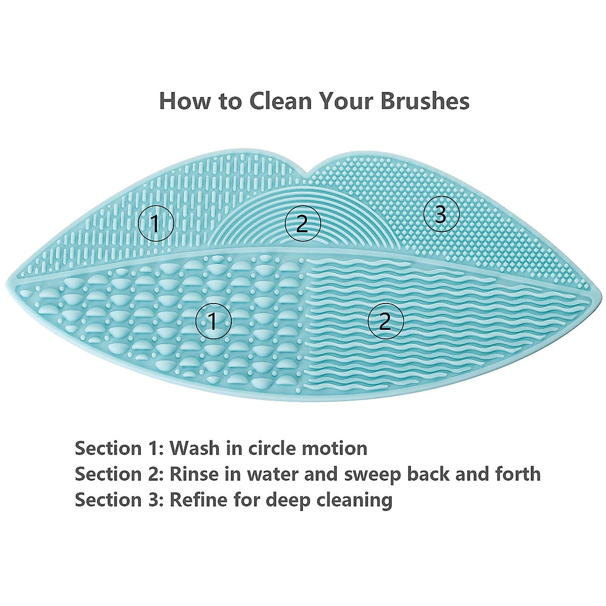 PINKZIO 3PCS Silicone Makeup Brush Cleaning Mat, Portable Brush Cleaner Mat (Red,Blue,Pink)