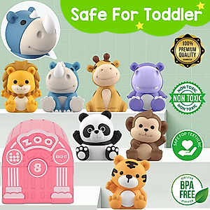 KMUYSL Learning Toys for 1,2,3 Year Old, 20 Pcs Animals Toy, Counting Skill, Color Matching, Fine Motor Game, Christmas Birthday Easter Educational Gift for Baby Toddler Boys Girls Age 12-18 Months