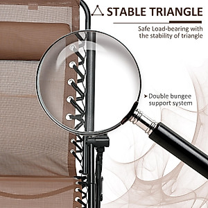 Outsunny Set of 2 Outdoor Rocking Chairs, Foldable Reclining Zero Gravity Lounge Rocker with Pillow, Cup & Phone Holder, Combo Design with Folding Legs, Brown