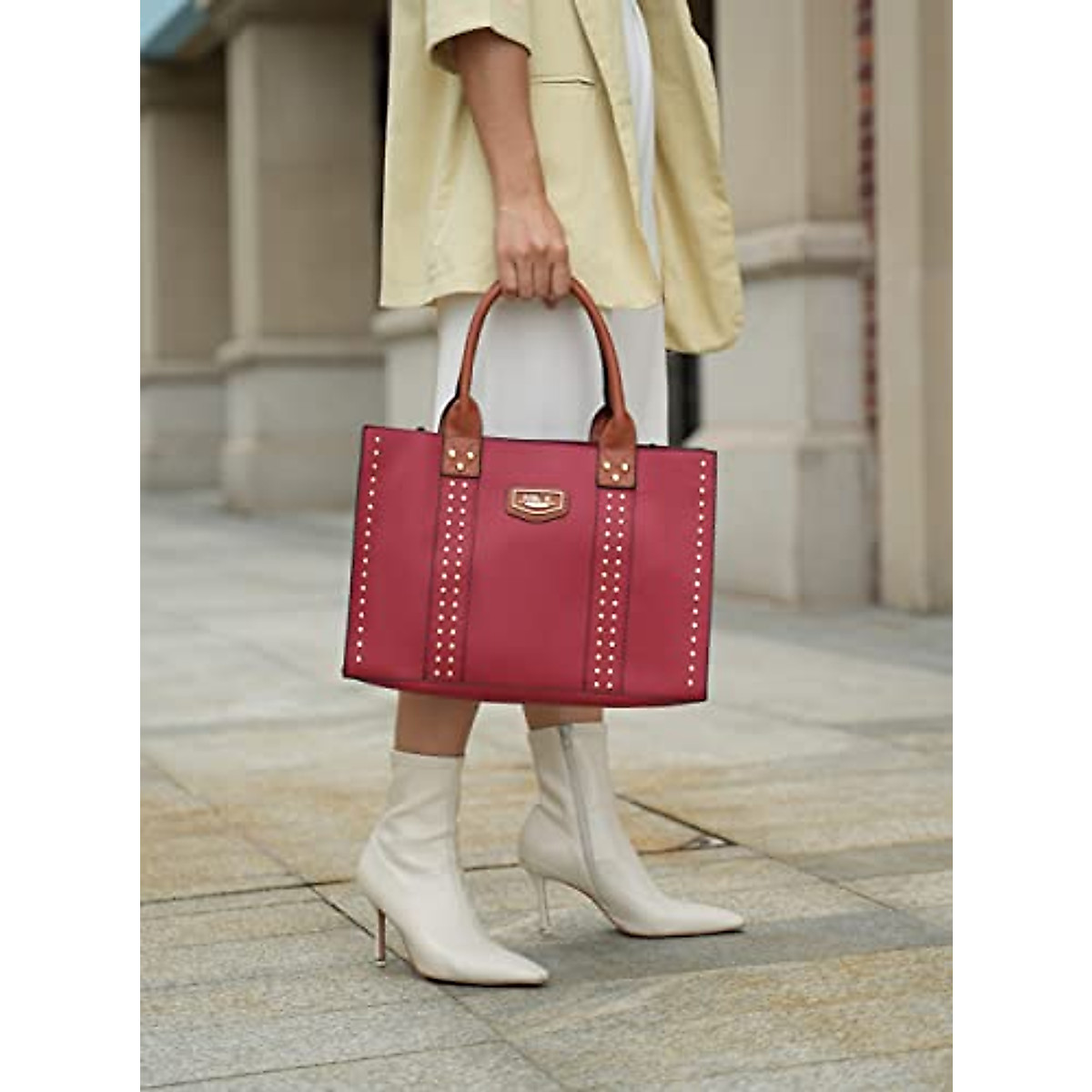 MKF Collection Tote Bag for Women, Vegan Leather Top-Handle Crossover Wristlet wallet & Satchel Handbag Purse