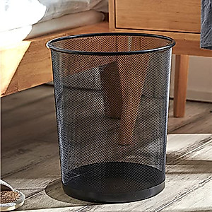 GOODSOFA 6 Gallon Mesh Trash Cans,12-Pack,Metal Wire Wastebaskets, Small Waste Basket Black Trash Can,Small Garbage Can,Recycling Garbage Container Bin for Office,Home,Kitchen,School