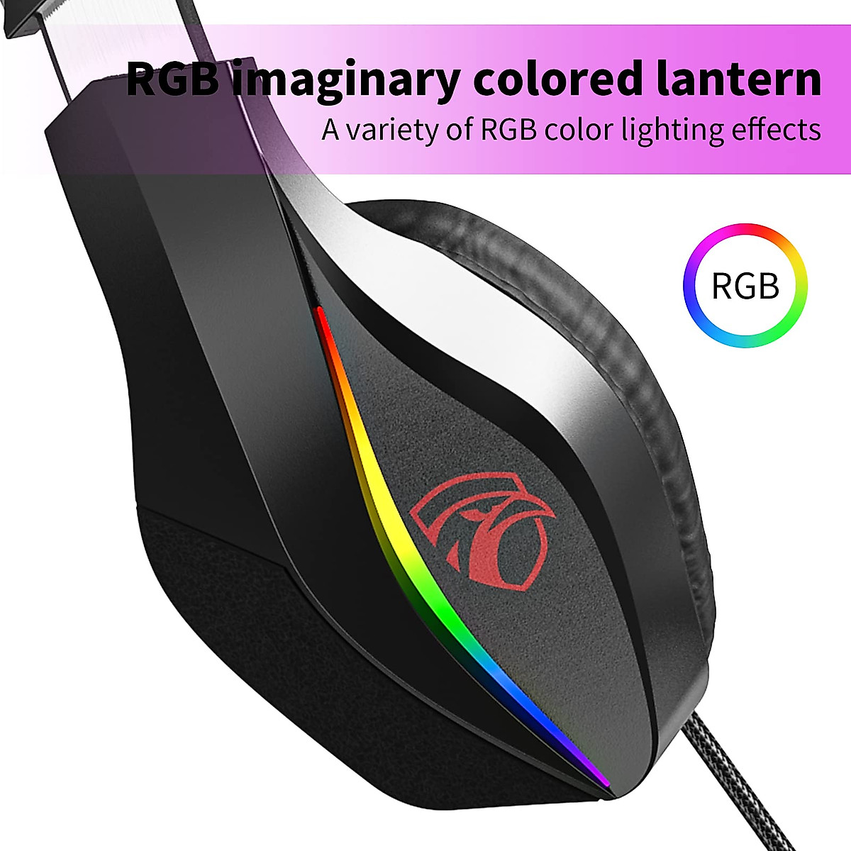 Gaming Headset, Wired Over-Ear Headphone with Noise Canceling Microphone,Stereo Bass Surround Sound, Perfect for PC PS4 PS5 Xbox One Controller