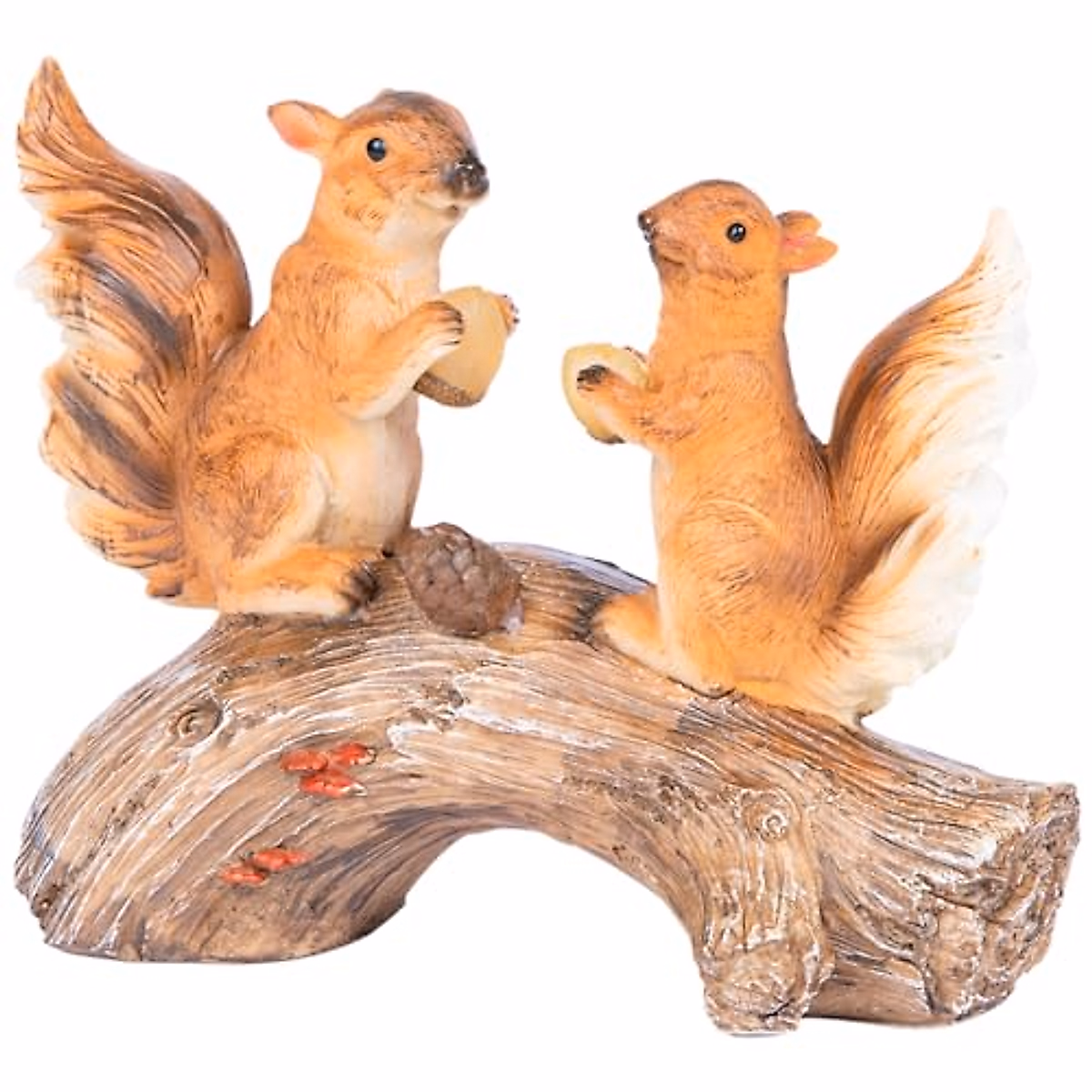 Dawhud Direct Squirrels on a Log Solar Light for Home and Outdoor Decor, Squirrels Solar Powered Flickering LED Garden Light Backyard Woodland Decoration