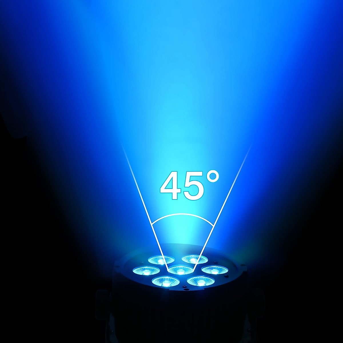 OPPSK LED Par Stage Light - RGBWA 70W 7LED Stage Par Light Sound Activated Auto Play by Remote & DMX Control Uplighting for Events Birthday Wedding Party Church Music Live Show Concert DJ Lighting