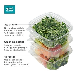 GoodGuard® Pack of 260-16 oz. Multi-Purpose Clamshell Tamper Evident Food Packaging, Crystal Clear - Food Storage Container with Lids