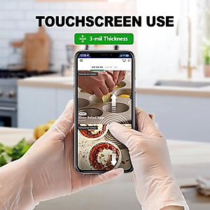 SWIFTLITE Disposable Vinyl Gloves, Food Safe, Latex-Free Powder-Free Clear Plastic Gloves for Cooking, House Clean, Food Prep (100, Medium)