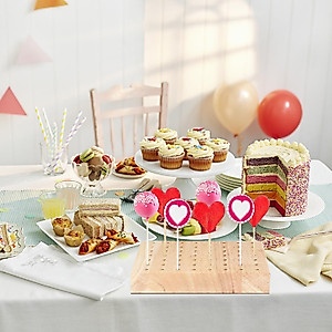 Cake Pop Stand 3 Pack Wooden Cakepops Stand Display Holder 56 Holes Wood Lollipop Holder Stand Decorative Candy, for Party, Birthday, Weddings, Anniversaries, Baby Showers, Fit 4mm Lollipop Sticks