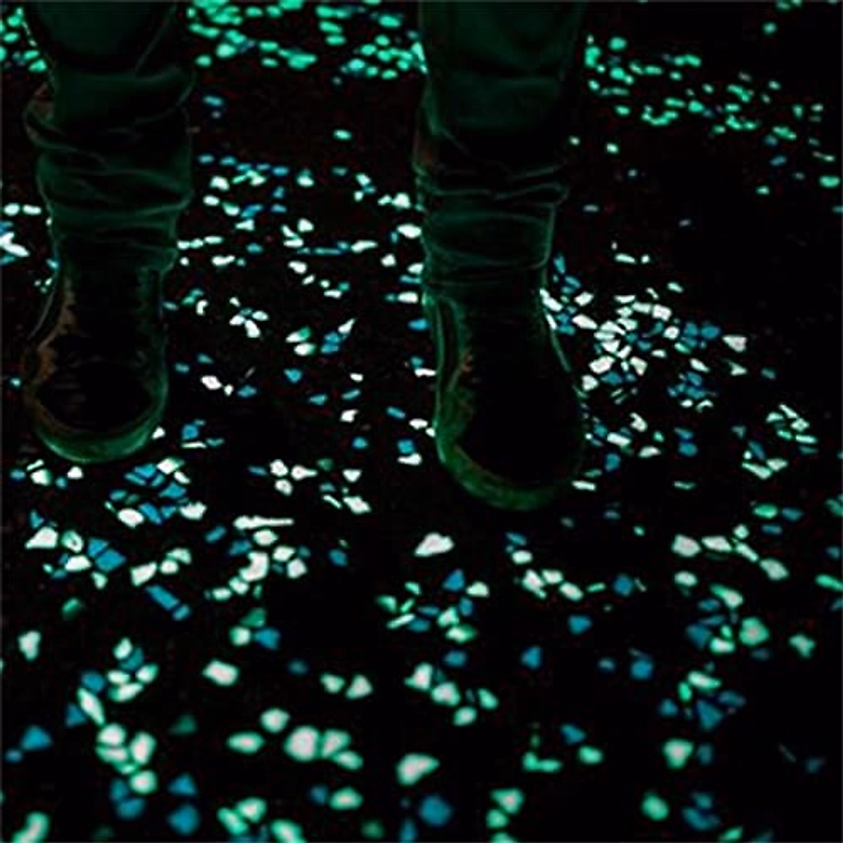 LNATOVI 120PCS Garden Glow Rocks - Outdoor Glow in The Dark Rocks - Luminous Stone for Lawn,Bonsai,Patio,Walkwa (Multi)