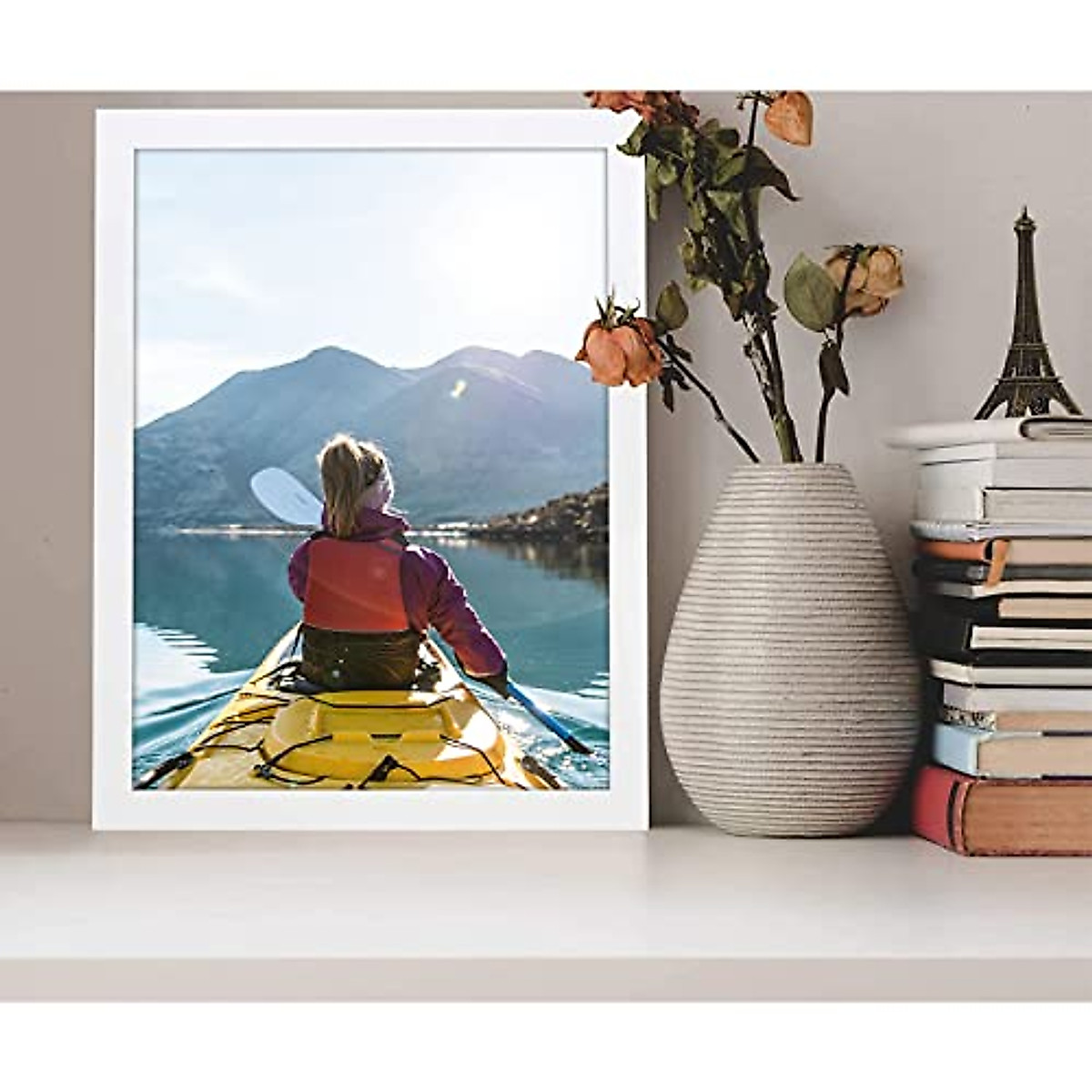 Golden State Art, 16x20 Picture Frame Made of Solid Pine Wood And Hd Tempered Glass - Horizontal And Vertical Wall Display, 1 Pack, White