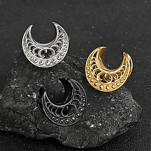 Casvort 2 PCS 10mm (00g) Hypoallergenic 316 Stainless Steel Silver Aesthetic Opening Saddle Tunnels Hangers Ear Gauges Plugs Stretcher Earring Piercing Body Jewelry