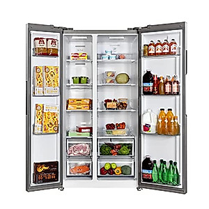 Hamilton Beach HBF2064 20.6 cu ft Counter Depth Full Size Refrigerator, Side Doors, Stainless