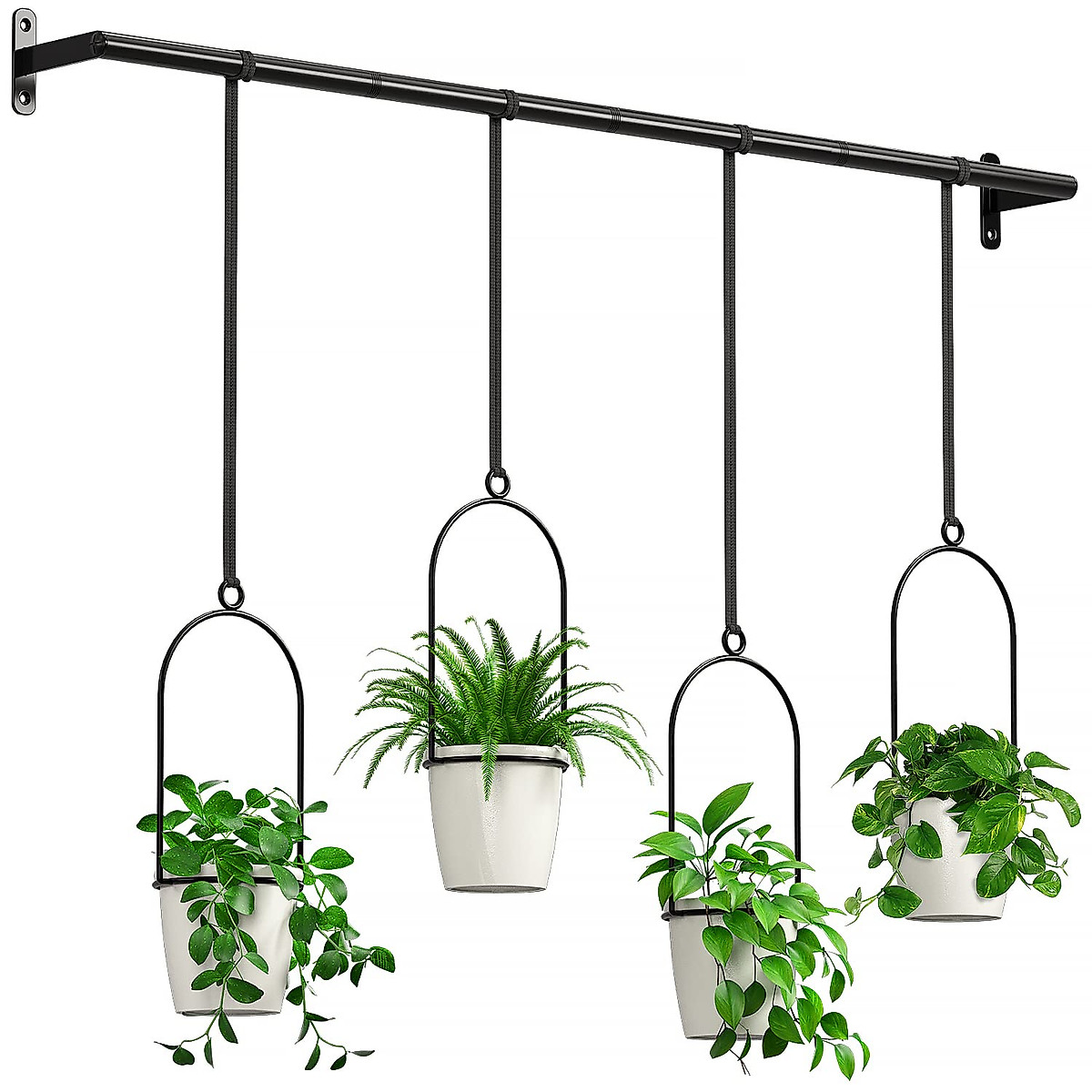 Kcysta Hanging Planters for Indoor Plants, Pull Out Cabinet Organizer, 11.8" -18.1" Width Expandable Cabinet Drawers for Pot and Pan, Kitchen Slide Out Storage Rack, Black