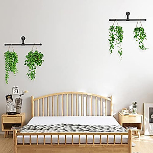 Jeasor Industrial Pipe Clothes Rack Floating DIY Wall Mounted, Heavy Duty Rustic Vintage Clothing Rod, Metal Garment Bar Space-Saving Hanging for Bedroom, Bathroom and Laundry Room (Black)