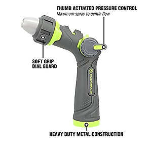 Flexzilla Garden Hose Nozzle - Heavy Duty Twist Action Adjustable Flow, NFZG51-E, ZillaGreen™