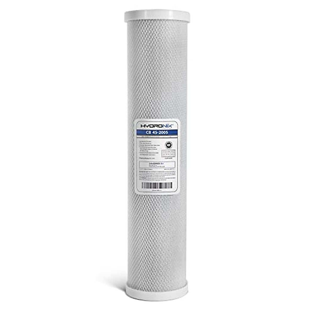 Hydronix CB-45-2005 Whole House, Commercial & Industrial NSF Coconut Carbon Block Water Filter, 4.5" x 20" - 5 Micron