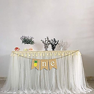 Jute Burlap One Banner with Pineapple Boy Girl 1st Birthday Highchair Banner Summer Party Decoration