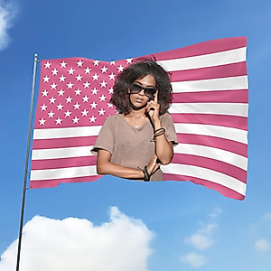 Personalized Pink American Flag with Custom Name or Message, Pink Fabric Custom Made for Home Decor, Garden, Office or School