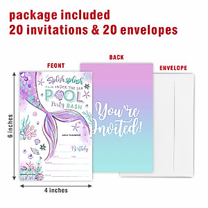 GREOXG Birthday Party Invitation Cards, 20 Pieces, Multicolor, 4 x 6 Inches