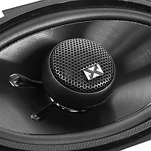 NVX® NSP46 4x6 Car Speakers, 300W Max, 100W RMS, 2-Way Coaxial w/Silk Dome Tweeters & Built-in X-Overs, Easy to Install in Cars/Trucks/Doors (Pair)