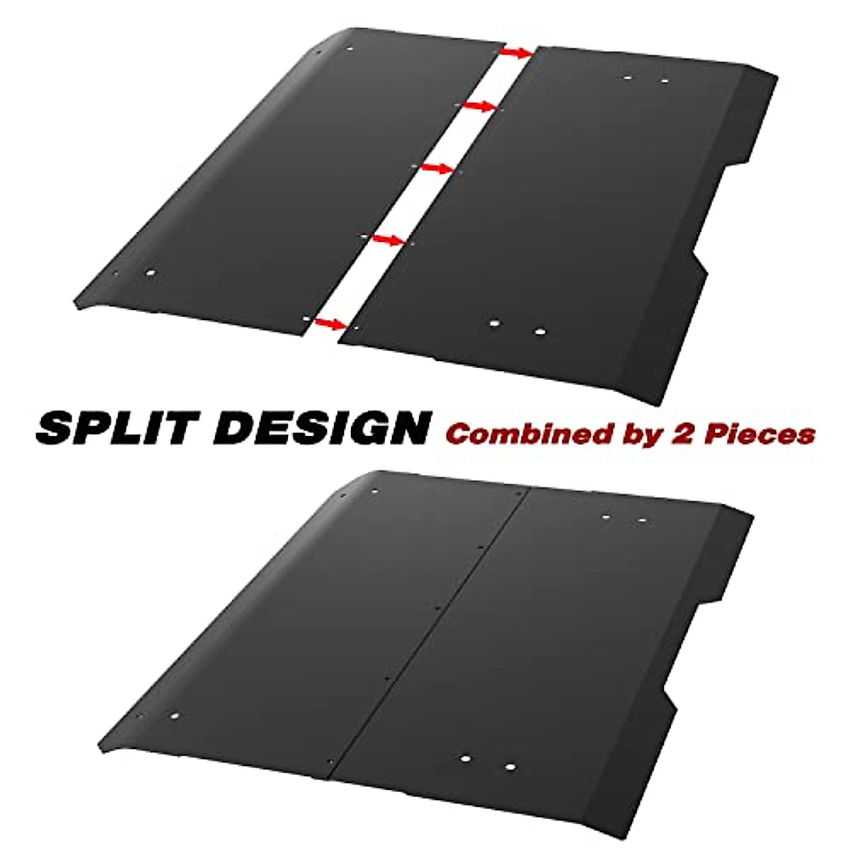 Aluminum Roof Top for RZR RPO XP, SAUTVS Black Heavy Duty 2-Piece Combined Aluminum Hard Roof 2 Seater Sun Visor Cover for Polaris RZR PRO XP/RZR Turbo R 2020-2023 Accessories (Replace #2883743-458)