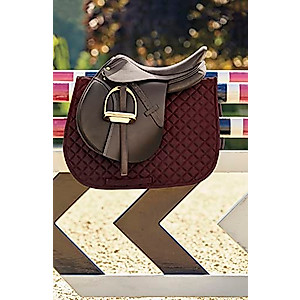 Dover Saddlery Portable Saddle Stand & Quilted All-Purpose Saddle Pad, Burgundy