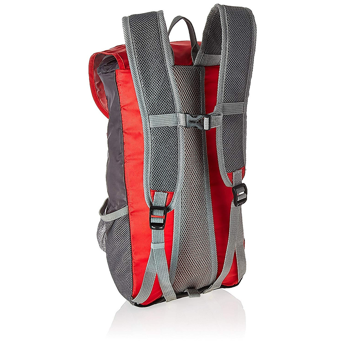 Lewis N. Clark Lightweight Packable Backpack Bag w/RFID Pocket, Red/Gray, 18 inch