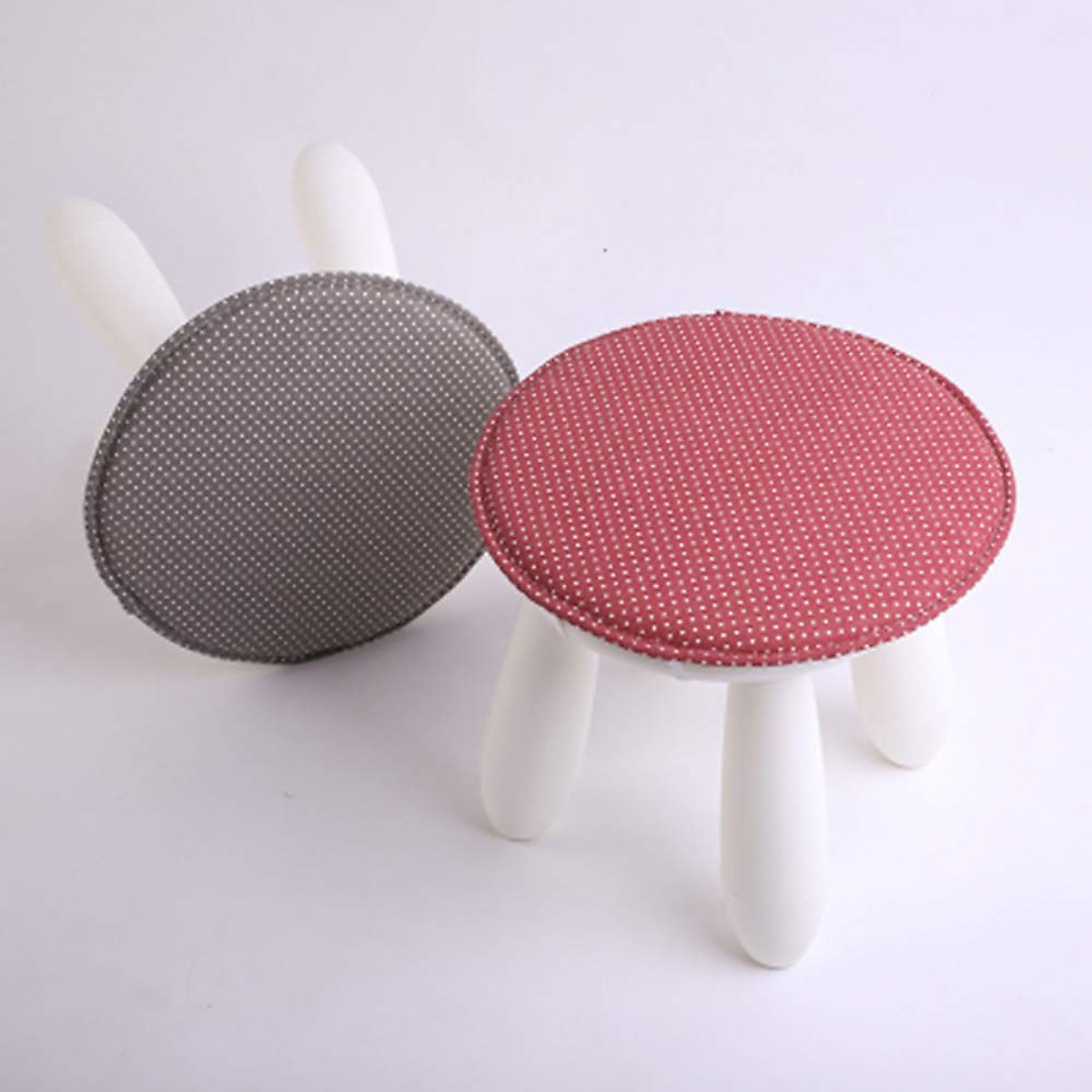 JINGXIN Pack of 2 Round Stool Pad Kids Soft Sponge Seat Cushion Bar High Stool Chair Pad - Diameter 13 inch,Red Dot