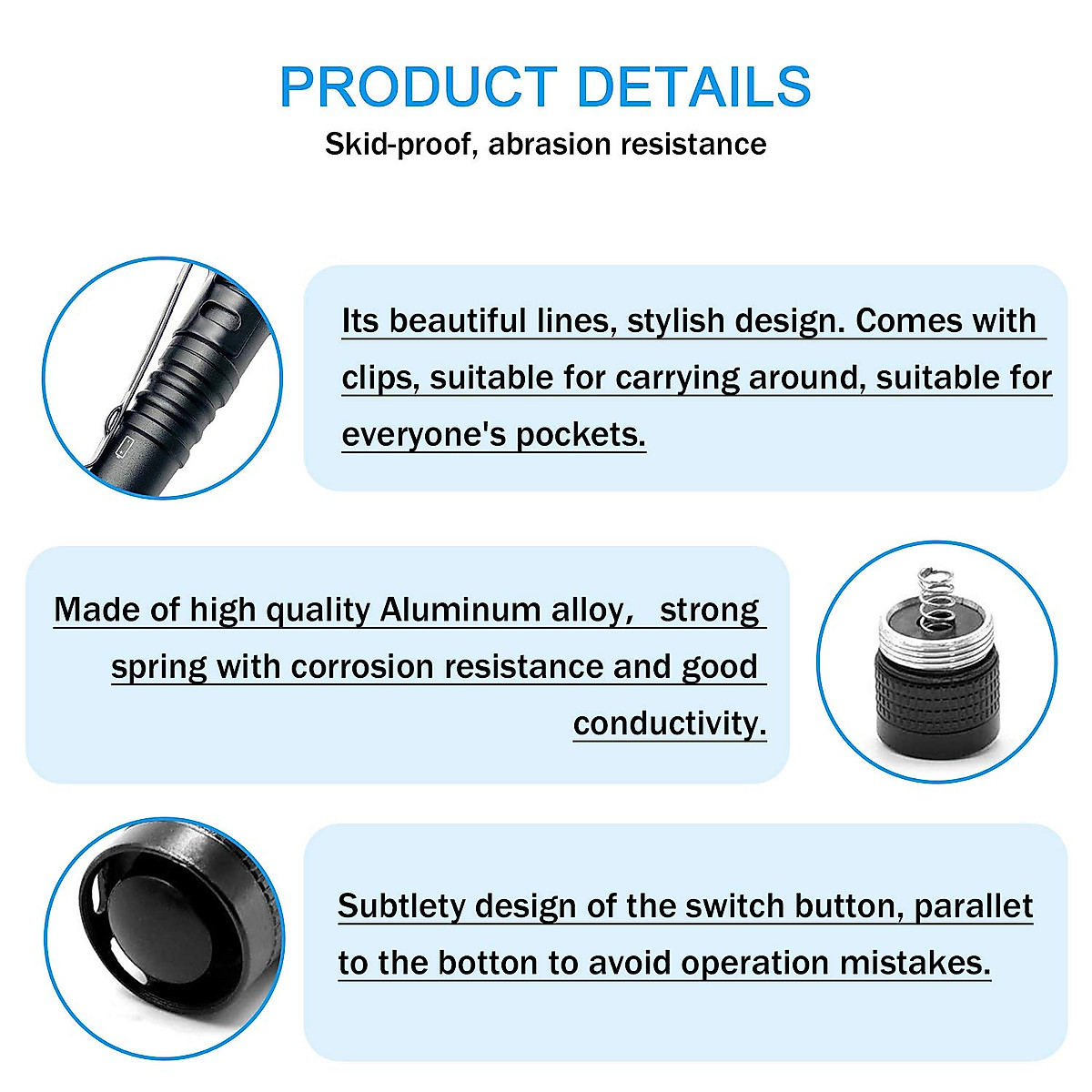 MOLAER Pen Light Flashlight, 2-Pack B16 LED Pocket PenLight with Clip, 3 Lighting Modes, Small, Mini, Waterproof, Great for Camping, Work, Repair, Emergency (4 × AAA Battery Included)