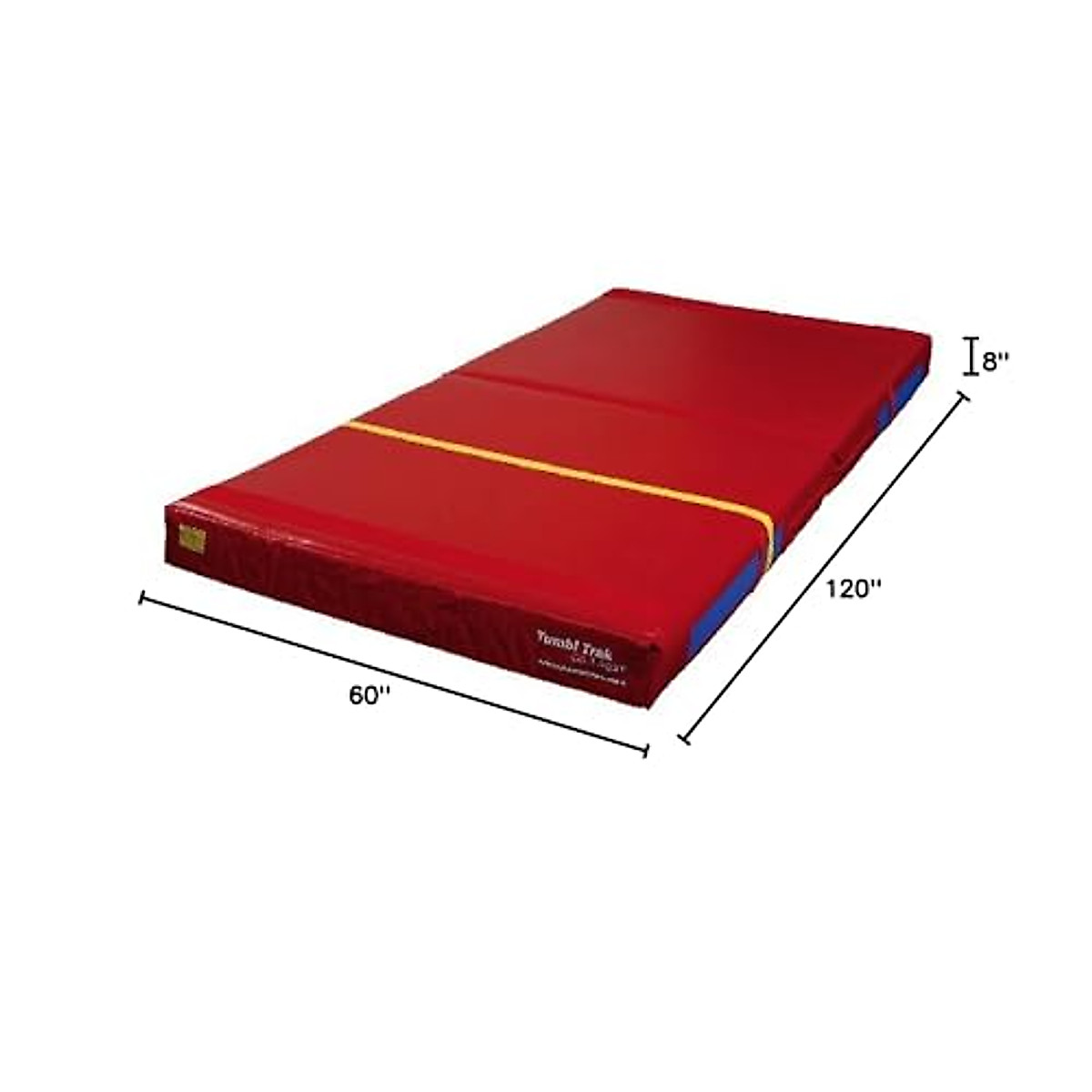 Tumbl Trak Folding Practice Mat, 5ft x 10ft x 8in, Crash Pad for Gymnastics, Cheerleading, Dance and Martial Arts (Red)