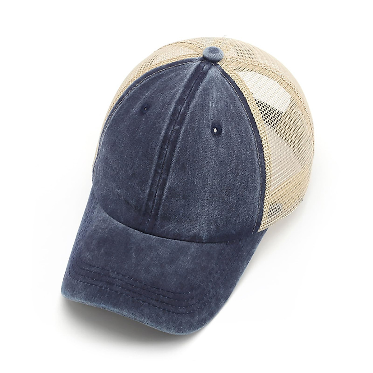 3 Packs Vintage Washed Cotton Distressed Mesh Cap Baseball Cap Golf Suitable for Men and Women