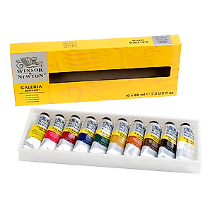 Winsor & Newton Galeria Acrylic Paint, 10 x 60ml (2-oz) Tube Paint Set