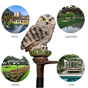 YESHAN Solar Figurine Light, 2 Pack Owl Solar Lights with Stake,Cute Owl Led Lights for Lawn Yard Patio Pathway Decor (Brown)…
