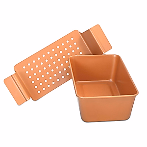 Meatloaf Pan professional Healthy Non-Stick Copper Coating 2-Piece With Removable Tray Drains