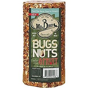 Mr Bird's Bugs Nuts & Fruit Cylinder Block 24 oz Bird Seed Feed