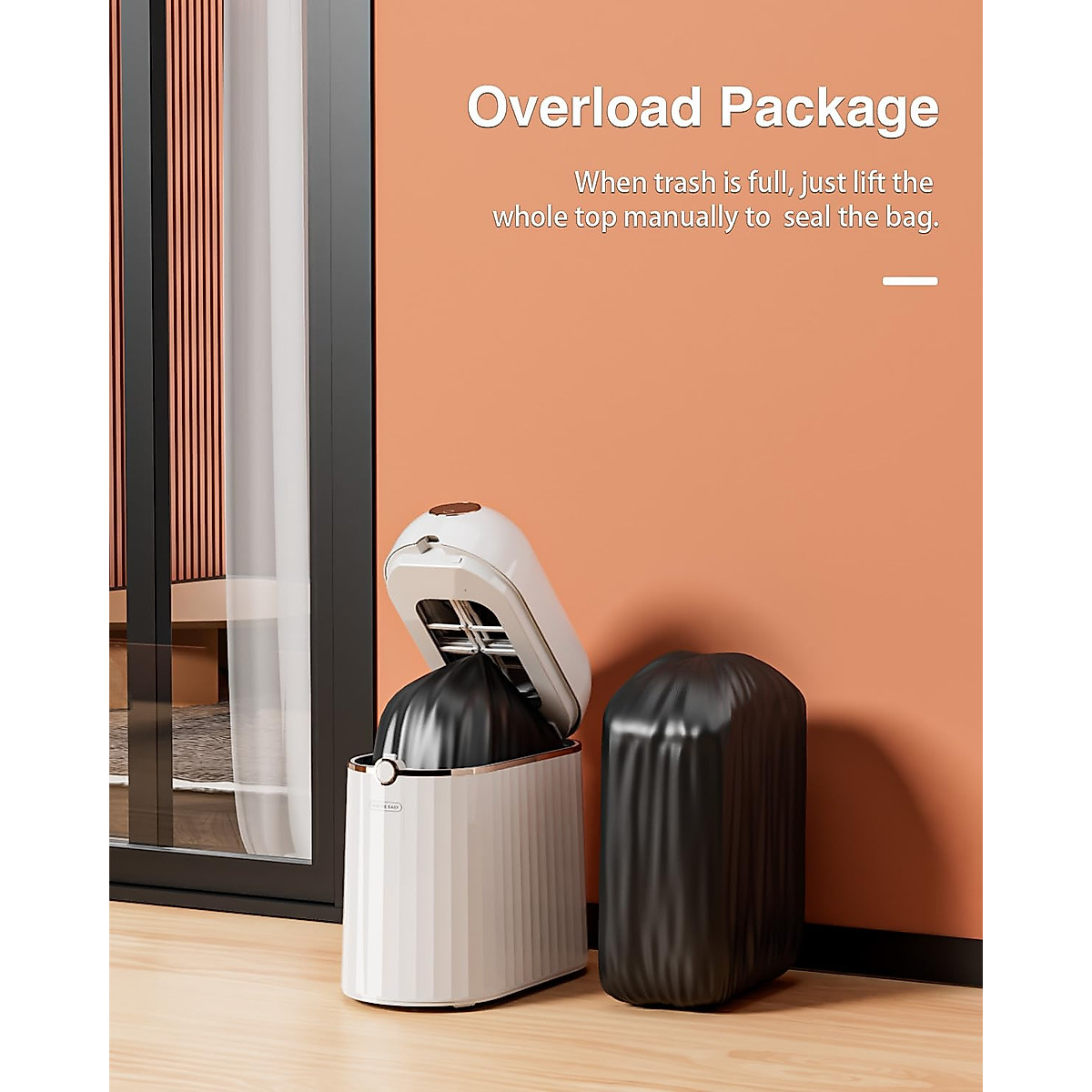 JustBeEasy Bathroom Automatic Touchless Trash Can, Self Sealing and Self Changing, Smart Motion Sensor Trash Can with Lid, 2.7 Gallon Waterproof Small Bedroom Garbage Can