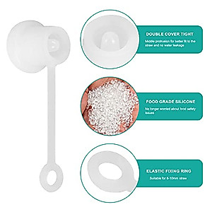4 Pack Straw Cover Compatible with Stanley H2.0/1.0 Tumbler Cups All OZ, and Others 6-10 mm Straw, Reusable Drinking Straw Cap, Food-Grade Silicone Straw Accessories, Soft Straw Topper, Transparent