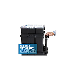 Stack Cart; Mobile Tool Box for Hardware Storage; Fits 7 Parts Modular Storage System And Suits Power Tools