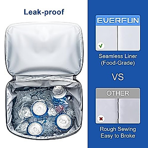 EVERFUN Cooler Backpack Insulated Leakproof 36 Cans, Cooler Bag with 2 Insulated Compartments Waterproof, Lightweight Hiking Beach Lunch Travel Camping Cooler for Men and Women