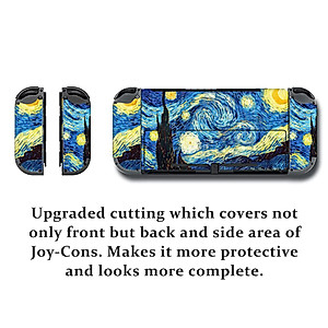 GilGames Stickers Decals Cover for Nintendo Switch, Skin Protector Durable Full Set Wrap Protection Faceplate Console Dock