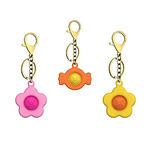 SVNVIOZ 3-Pack Simple Dimple Push Pop-It Fidget Toys Christmas Stocking Stuffing, Pop Keychain Toy Single Popit Fidget Mini Toy with Buckle Ring Stress Relief and Anti-Anxiety Puzzle Fun for Kids