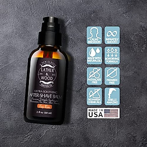 Lather & Wood Aftershave Balm - Aftershave Lotion and Cologne in-one - Bay Rum
