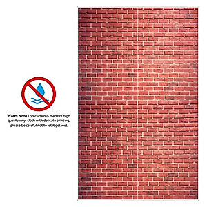 Brick Wall Party Backdrop, Red Brick Wall Backdrop for Magical Wizard Wall Decoration, Kids Birthday Wizard School Party Supplies, Halloween Door Curtains Decoration (Red)